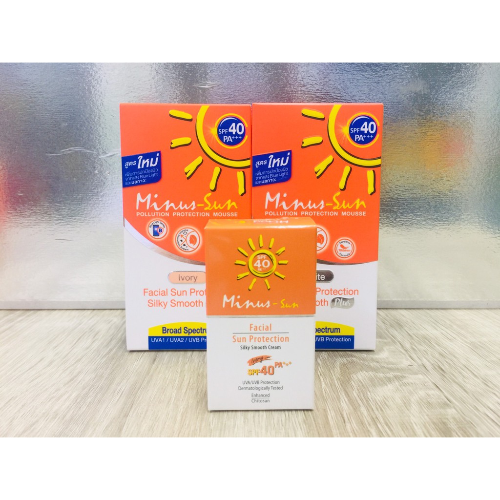 MINUS SUN SPF 40 PA+++ 25 G สีขาว / สีเบจ | Shopee Thailand
