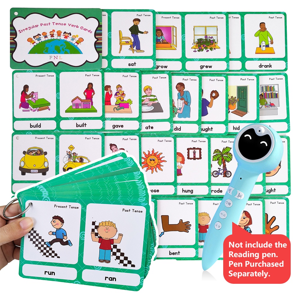 Irregular Verbs cARDS Plurals Cards English Word Pocket Flash Card ...
