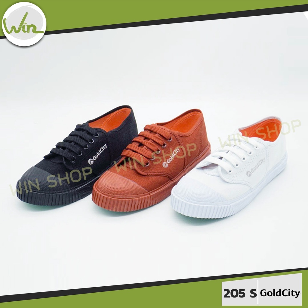 รองเท้าผ้าใบ Gold city รุ่น 205s รองเท้าผ้าใบนักเรียน ยี่ห้อ โกลซิตี้ ของแท้ จากบริษัท | Shopee ...