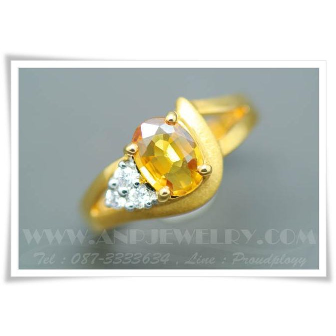 แหวนพลอยบุษราคัมแท้ น้ำสวย 0.84ct เพชรแท้ | Shopee Thailand