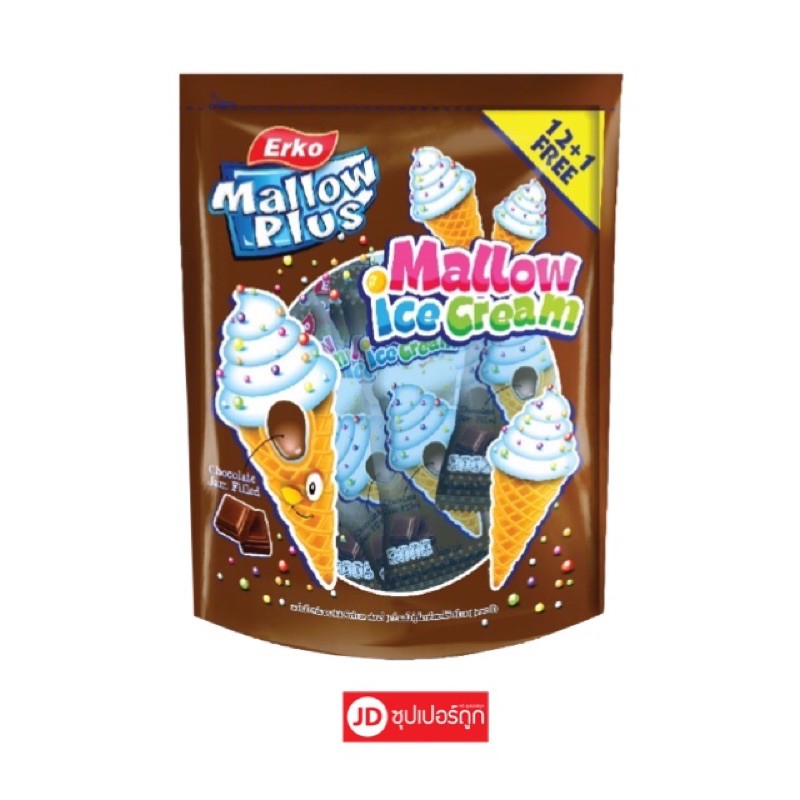 Erko Mallow Ice Cream แมลโลว์ ไอศกรีมแจม (แพ็ค 12 ชิ้น แถมฟรี 1 ชิ้น ...