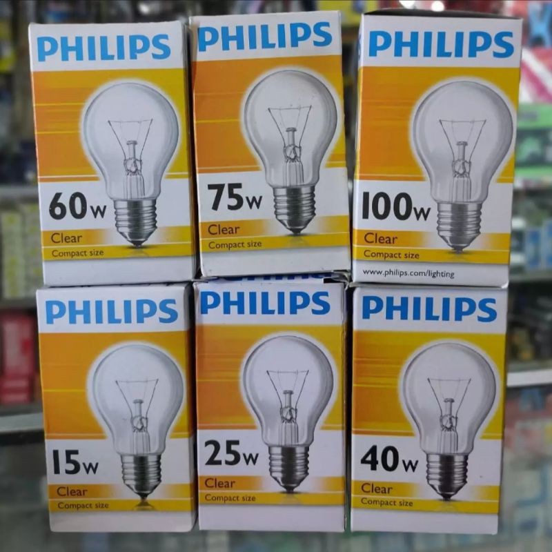 Philips Clear Classic หลอดไส้ 15 25 40 60 75 100 วัตต์ | Shopee Thailand