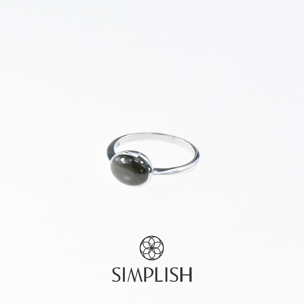 Simplish แหวนเงินแท้ 925 สไตล์มินิมอล ฝังแบล็คแซฟไฟร์แท้ รุ่น R-033BlS ...