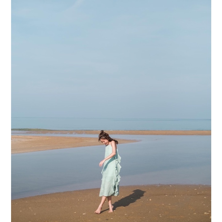 Seashell Dress-light sea blue (used like new) | Shopee Thailand