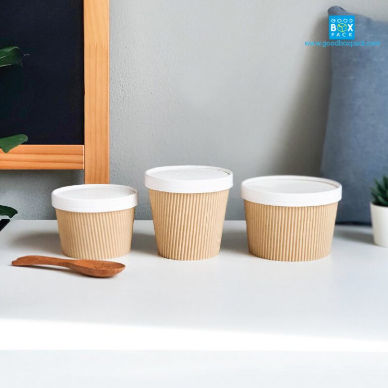 Goodboxpack (แพ็คละ25ใบจำหน่ายฝาแยก)ถ้วยกระดาษคราฟท์ โชว์ลอนมี 3 ขนาดให้เลือก | Shopee Thailand