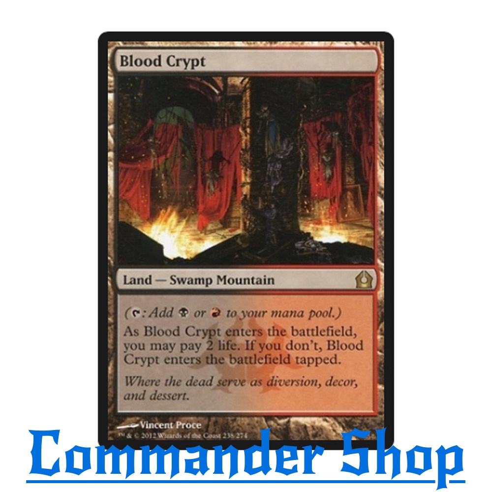 Blood Crypt (Land - Swamp Mountain) ให้สี Black Red การ์ดเกม Magic The ...