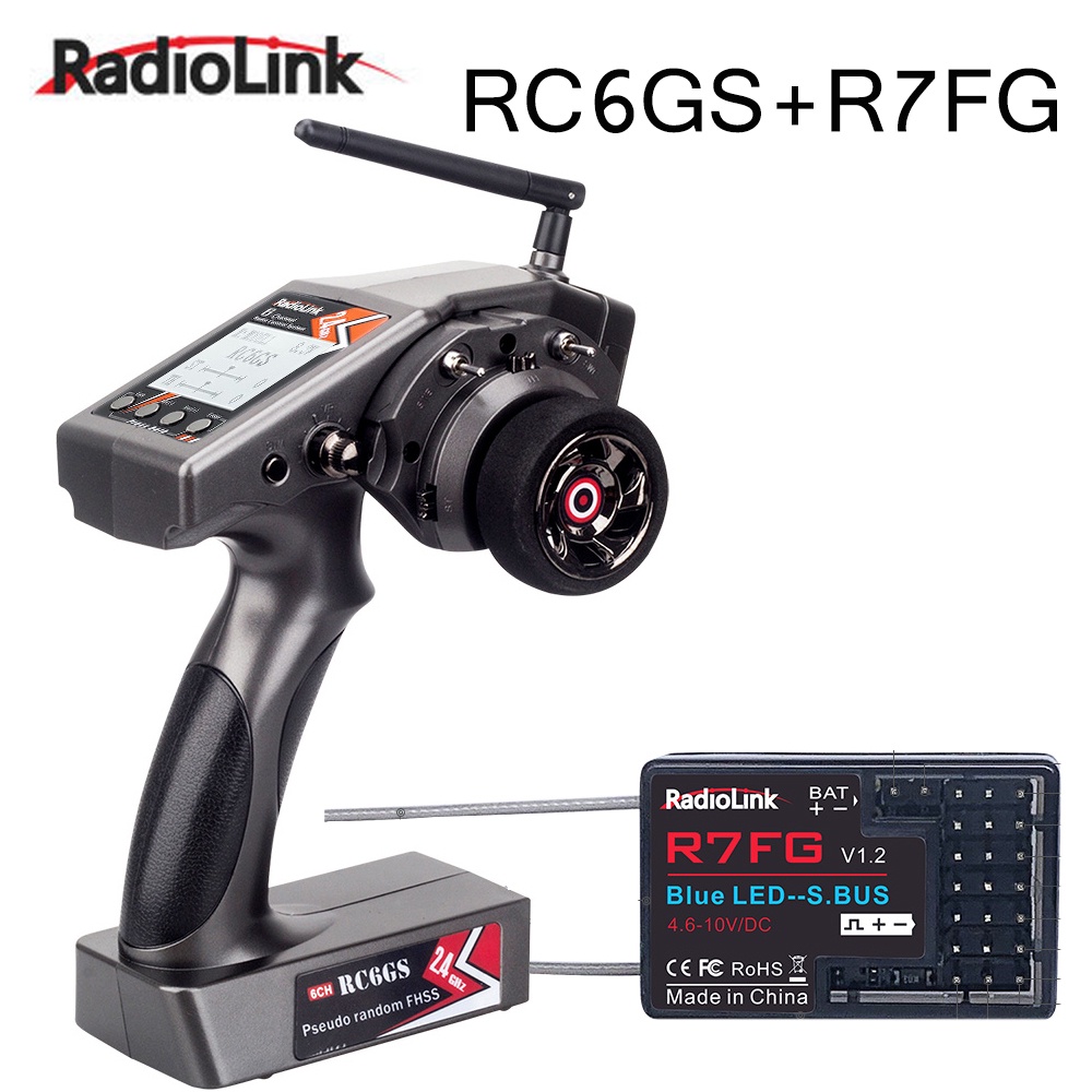 Radiolink RC6Gs V3 2.4G 6CH RC เครื่องส่งสัญญาณรถ Controller R7FG Gyro ...