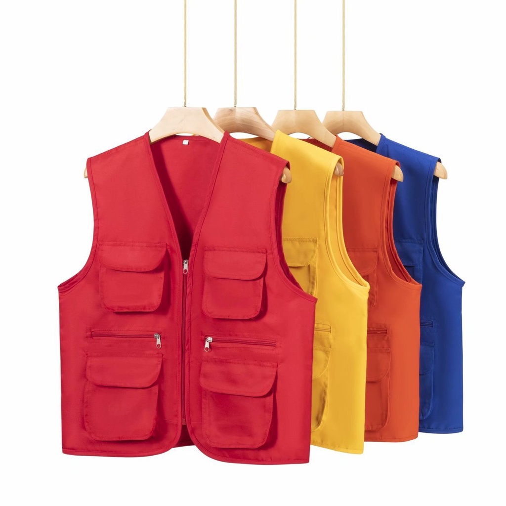 [Oren Sport]-vt03 เสื้อกั๊กตกปลา สีเหลือง สีเขียว สีฟ้า สีเทาอ่อน สีดํา ...
