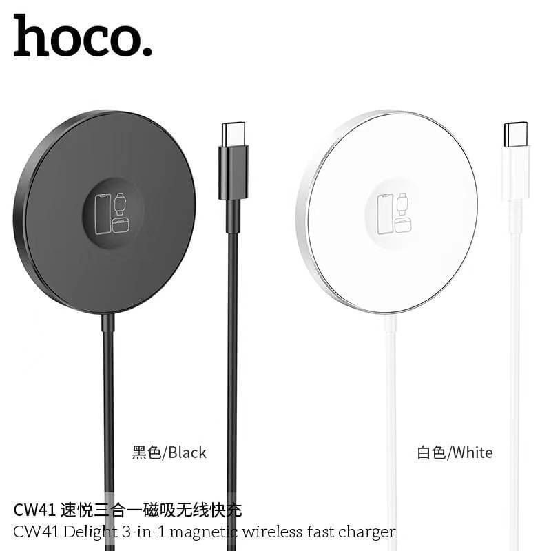 Hoco CW41 Wireless Charger 15W แบบ 3in1 ใหม่ล่าสุด พกพา ง่ายสะดวก!! | Shopee Thailand