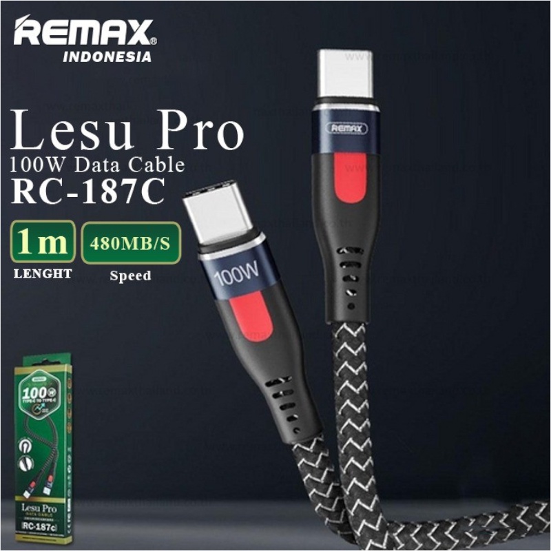 สายชาร์จ Remax Type-C To Type-C (RC-187c) 1M Cable | Shopee Thailand