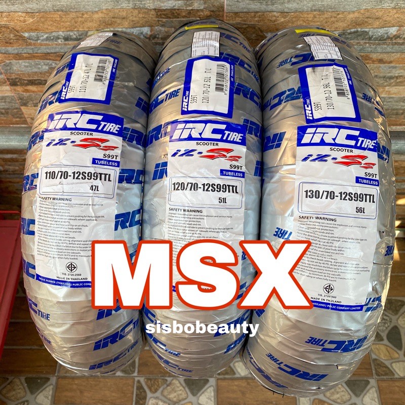 ลายใหม่ IRC ยางนอก MSX 110/70-12, 120/70-12, 130/70-12 iZ-Ss S99T TL | Shopee Thailand