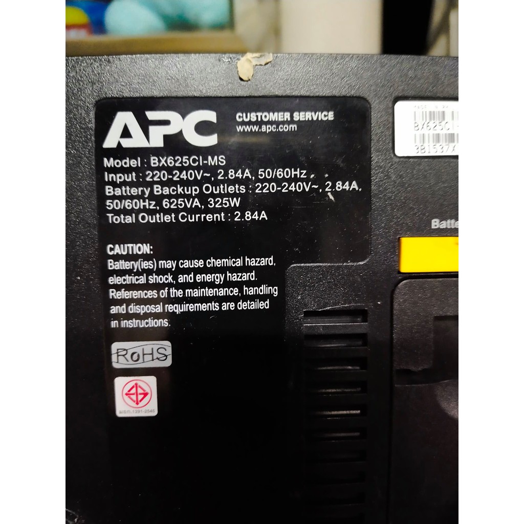 เครื่องสำรองไฟ APC UPS 625 (625VA /325 Watt) มือสอง ราคาถูก | Shopee ...