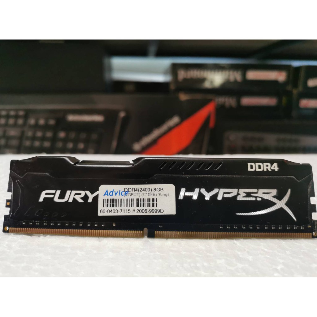 แรม(RAM) DDR4(2400) 8GB 4gb*2 Kingston Hyper-X FURY | Shopee Thailand