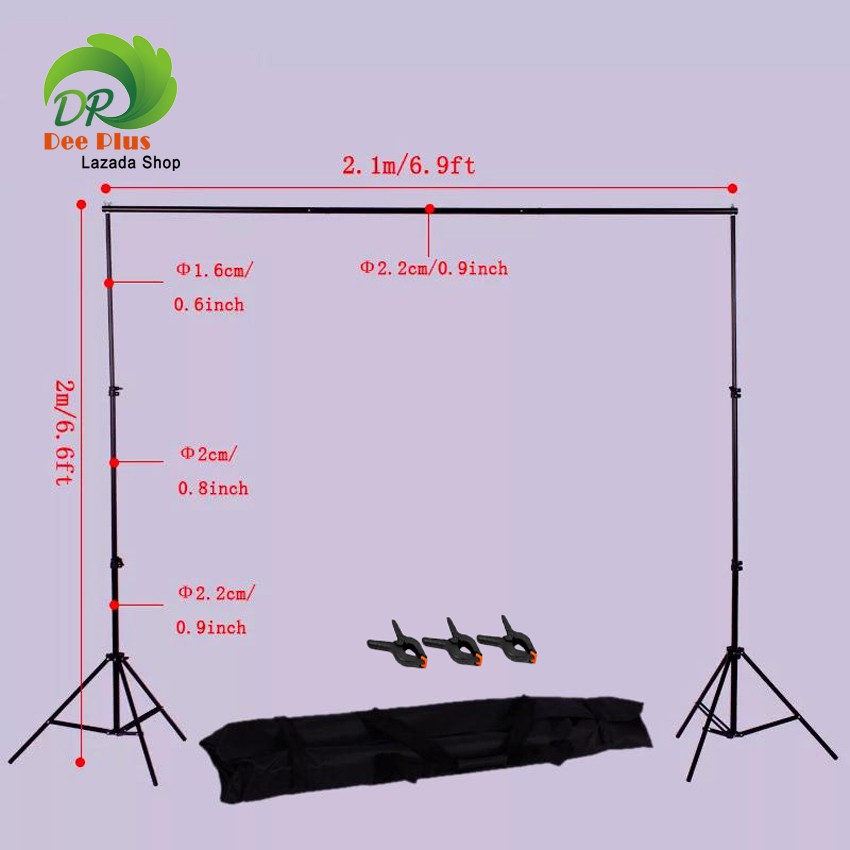 2*2m Photography Background Support System Backdrop Stand Crossbar Set2 ...