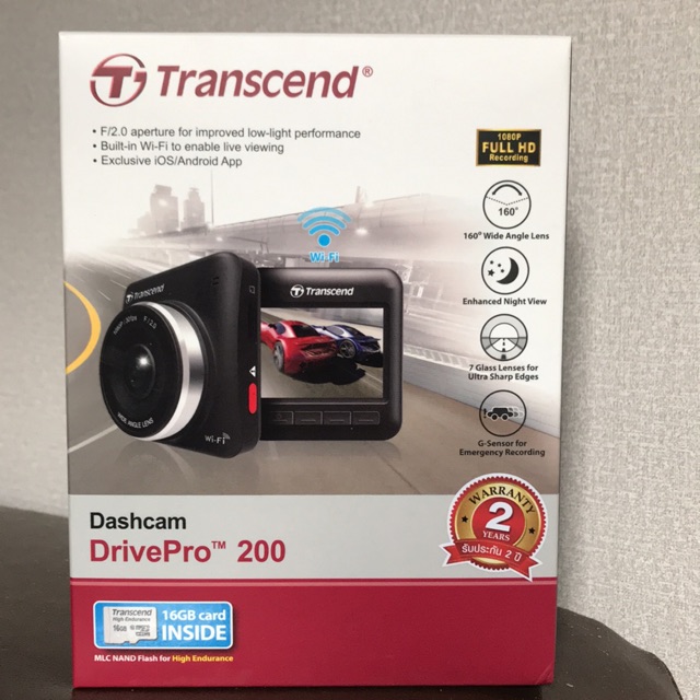 กล้องติดรถยนต์ Transcend รุ่น DrivePro 200 | Shopee Thailand