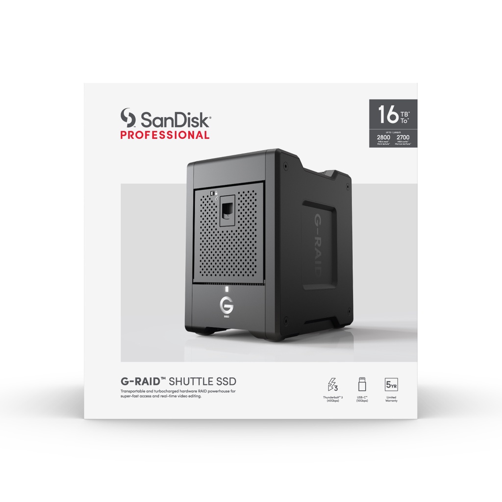 SanDisk Professional G-RAID Shuttle SSD 16TB The ultimate transportable ...
