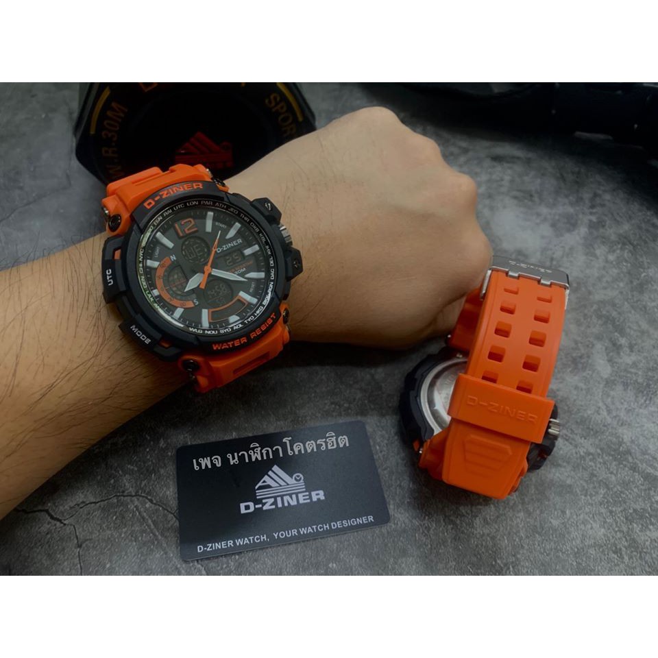 นาฬิกาแบรนด์แท้ D-Ziner Model : DZ-8228A สายส้ม | Shopee Thailand
