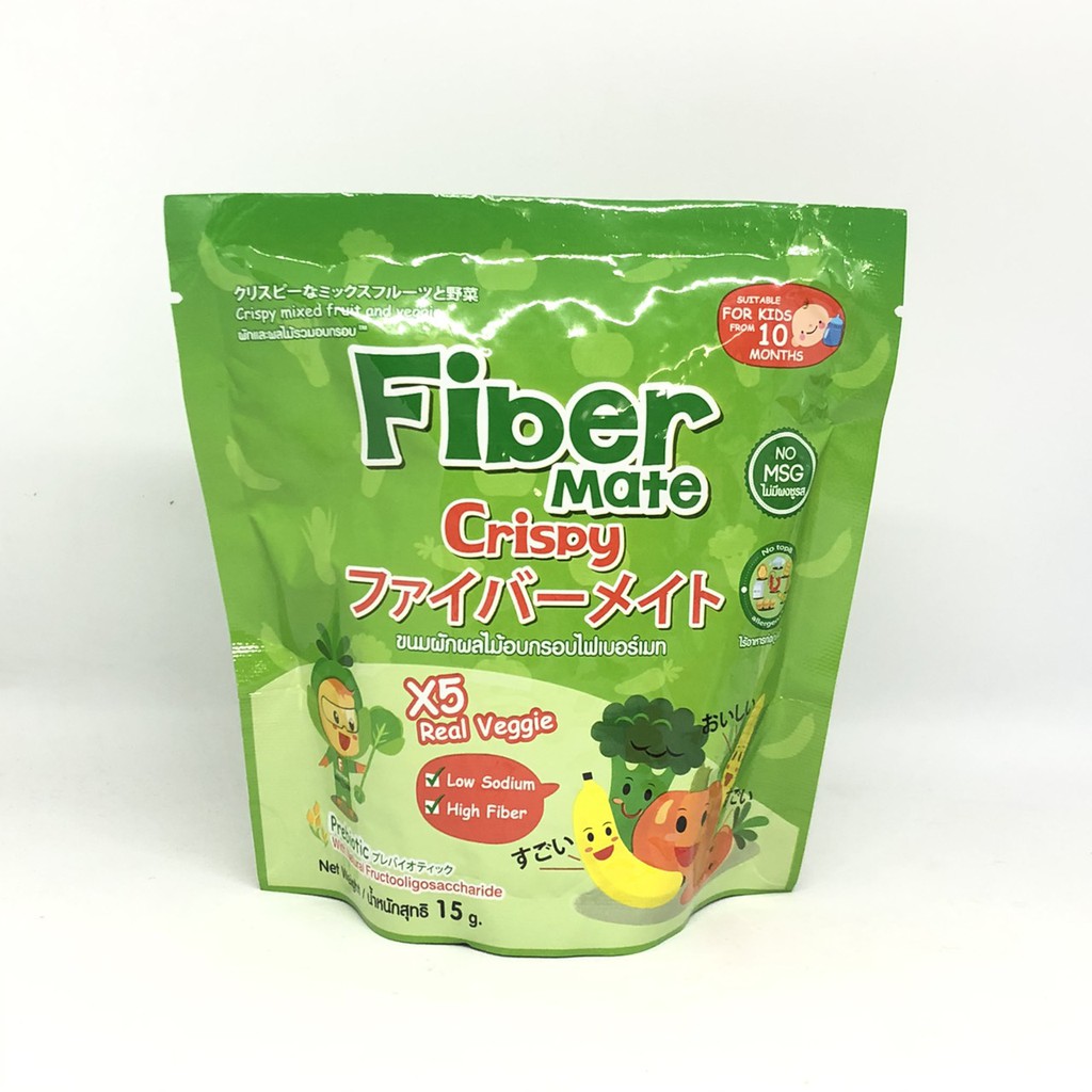 Fiber Mate Crispy 15g. ไฟเบอร์เมท คิดดี้ ขนมผักผลไม้รวมอบกรอบ | Shopee ...