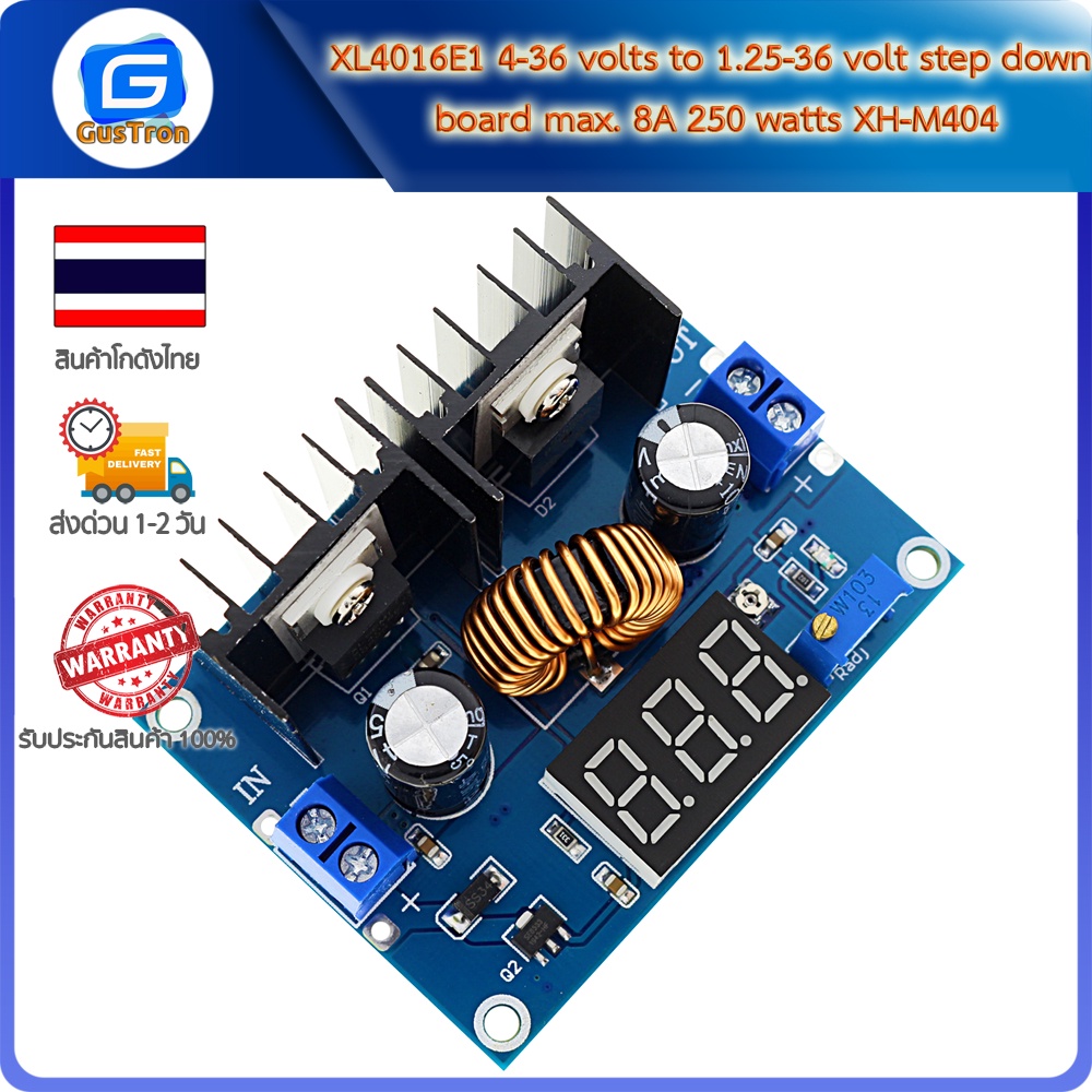 XL4016E1 4-36 volts to 1.25-36 volt step down board max. 8A 250 watts ...