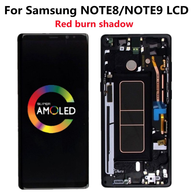 สําหรับ SAMSUNG Galaxy NOTE8 NOTE9 LCD N950 N950F N960 N960F จอแสดงผลหน้าจอสัมผัสอะไหล่ + กรอบสี ...