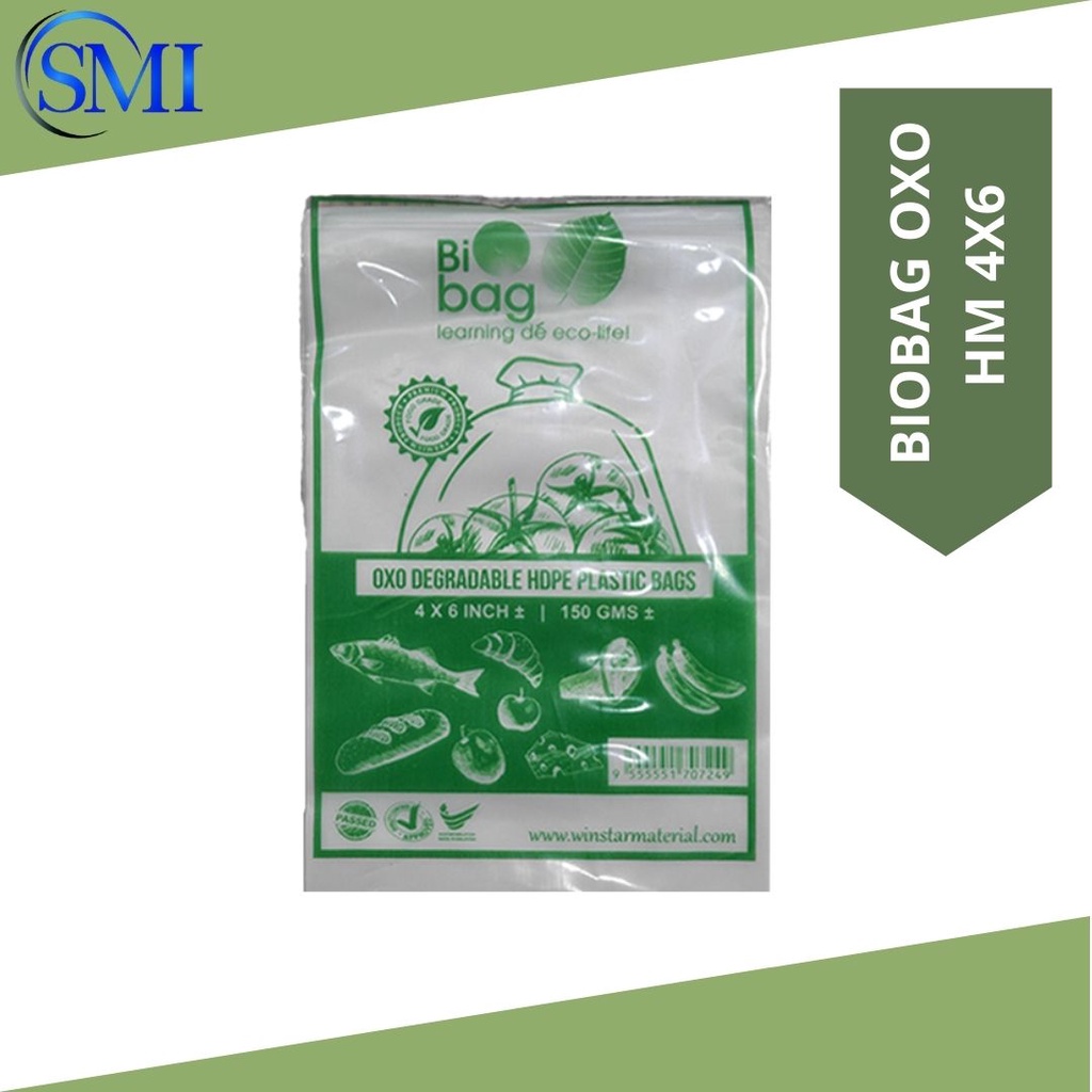 Biobag 4 นิ้ว X 6 นิ้ว 150 กรัม HM HDPE โปร่งใส บรรจุภัณฑ์อาหาร แบบใส ...