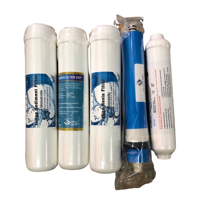 ชุดไส้กรองน้ำ แคปซูล 5 ขั้นตอน RO 50 GPD (post pp+post carbon12"+post ...