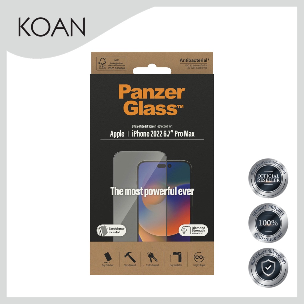 PANZERGLASS Ultra Wide Fit for IP 14, 13, 13 Pro/ 14 Pro/ 14 Plus ,13 ...
