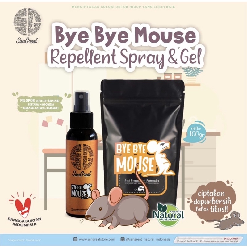 ผลิตภัณฑ์กำจัดหนูแพ็คคู่ เจลและสเปรย์ BYE BYE MOUSE แบรนด์ SANGREAT ...