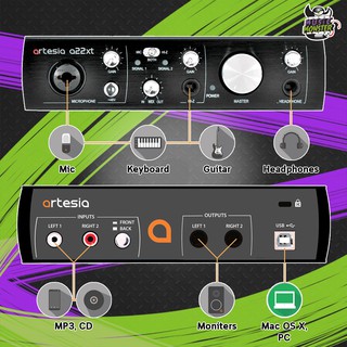 ออดิโออินเตอร์เฟส Artesia A22XT Audio Interface คุณภาพดี ทำให้การทำเพลง ...