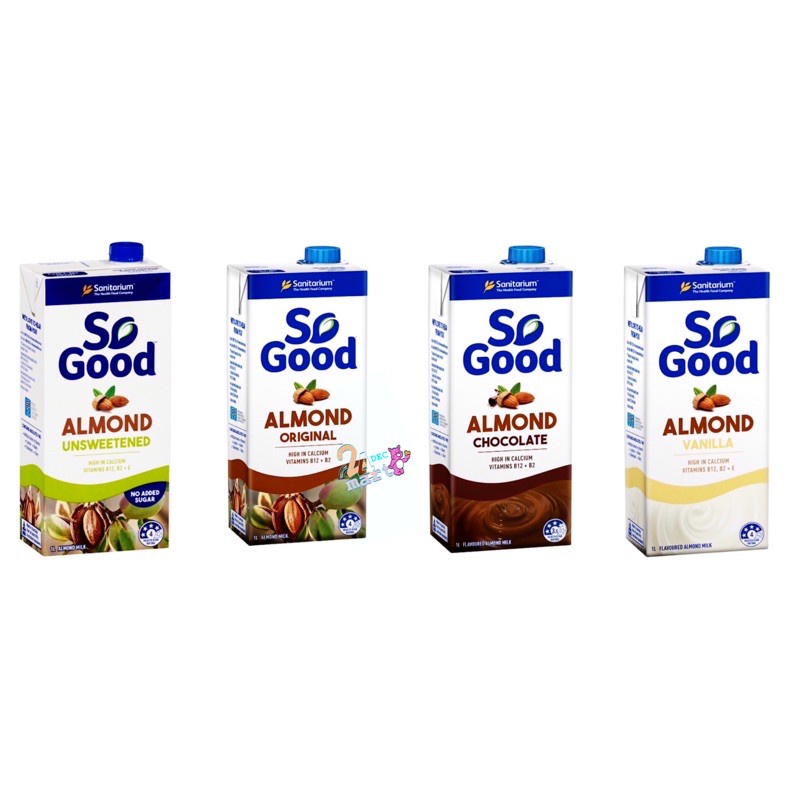 พร้อมส่ง！！ So Good Almond Milk 1000ml (4 รส) แซนนิทาเรียม นมอัลมอนด์ โซ ...