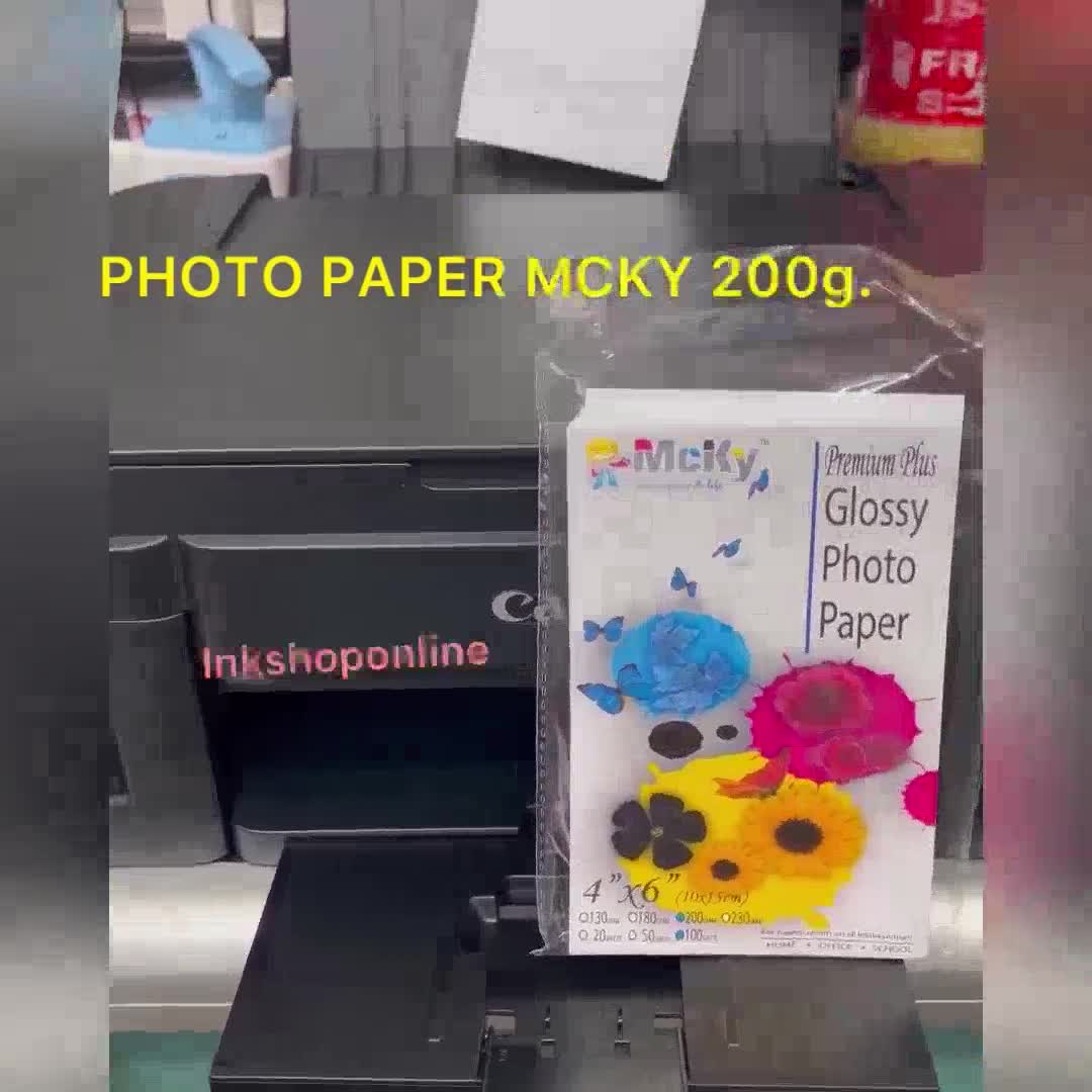 MCKY A6 200g. กระดาษโฟโต้ ผิวมันเงา 200แกรม กันน้ำ ขนาด A6 , 4R , 4x6 ...