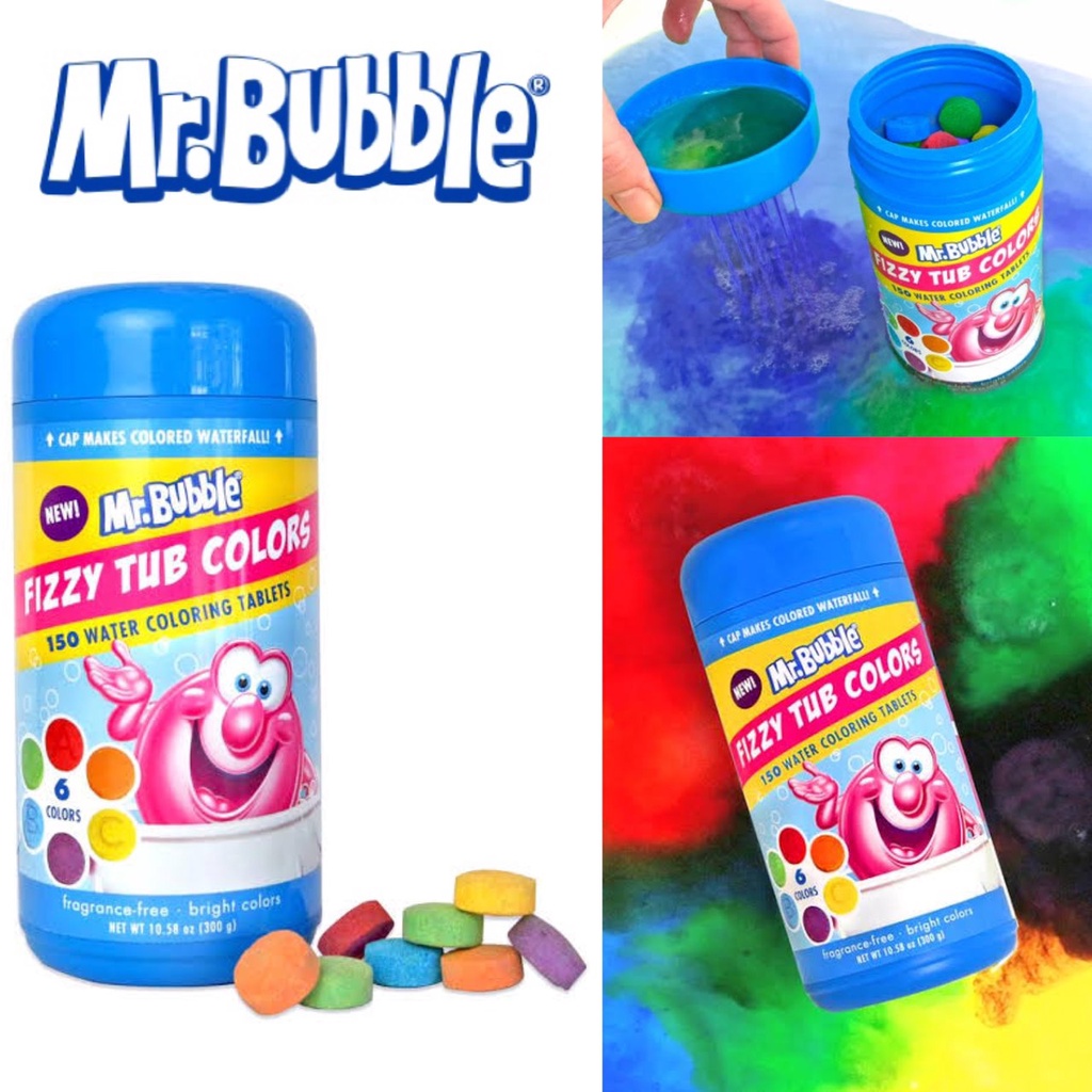 เม็ดสีเปลี่ยนสีในน้ำ Mr. Bubble Fizzy Tub Color Tablets Assorted ...