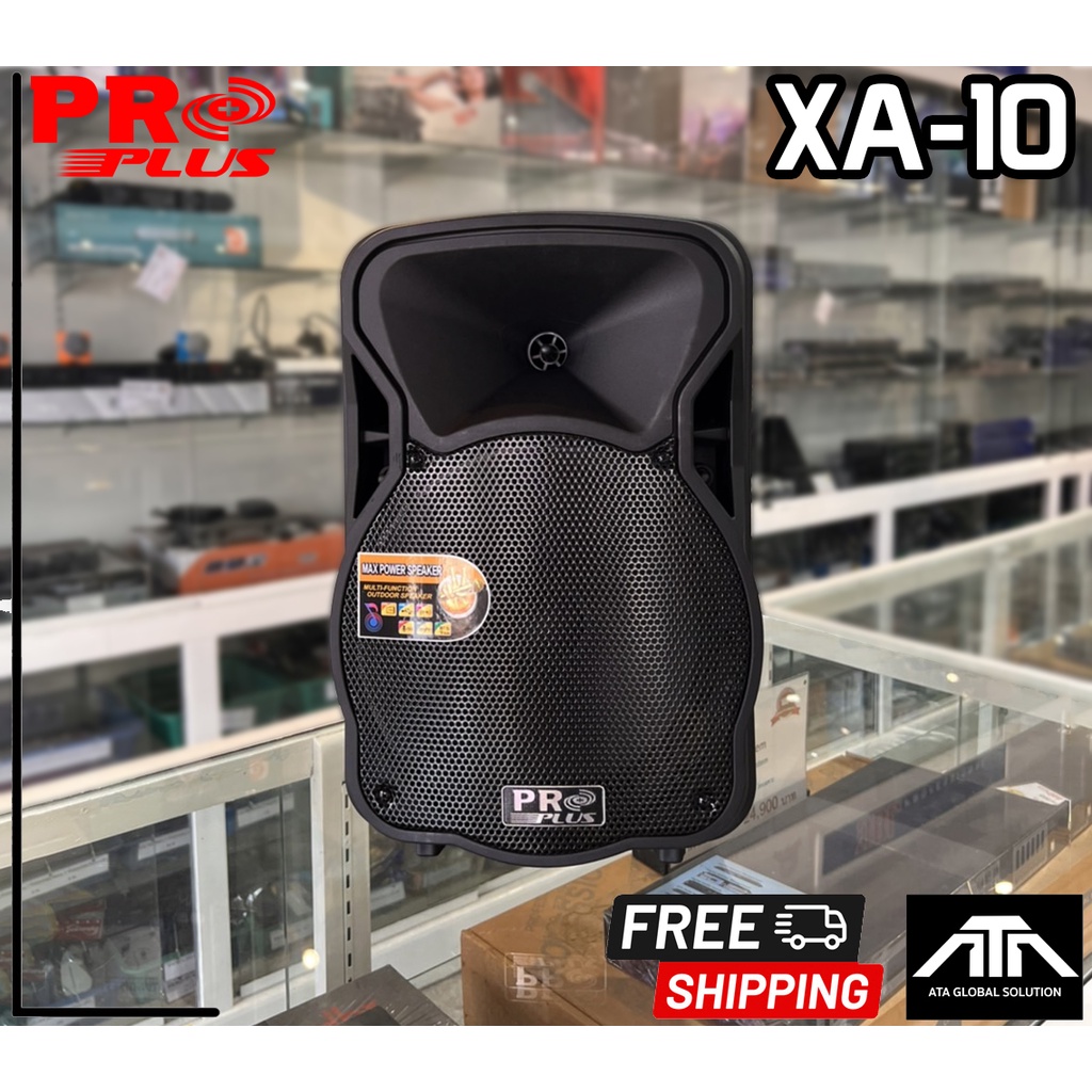 PROPLUS XA-10 ลำโพงอเนกประสงค์ 10 นิ้ว พร้อมไมค์ลอย 2ตัว มีบลูทูธ แบตเตอรี่ในตัว ลำโพงล้อลาก ...