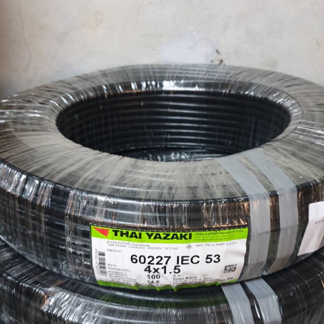 สายไฟ THAI YAZAKI VCT 4x1.5sq.mm. จำนวนย 100 เมตร สายทองแดง | Shopee Thailand