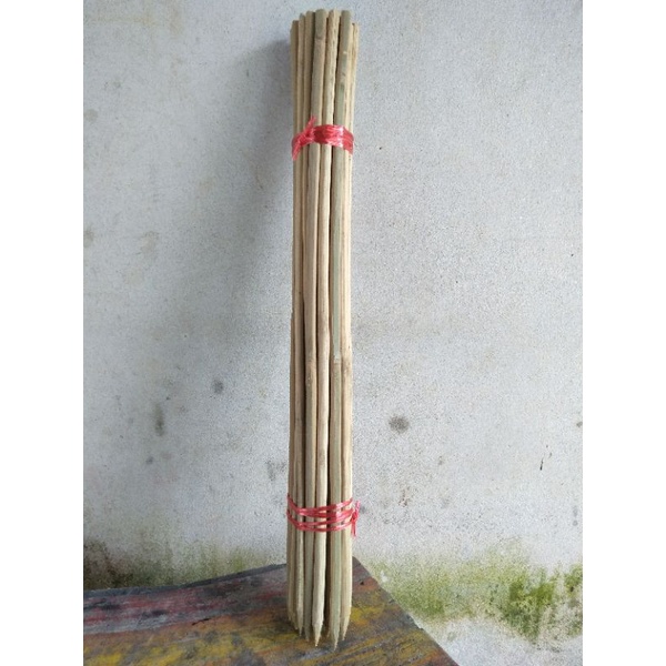 ไม้ไผ่เหลากลมปลายแหลม 25ชิ้น ยาว60ซ.ม.หนา9-12ม.ม(กรุณาสั่งแยกกับสินค้า ...