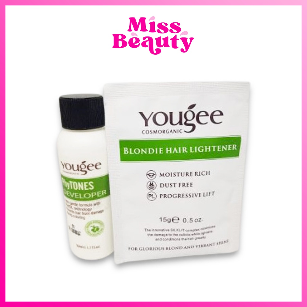 ยูจี ผงฟอก ฟอกสีผม ไฮไลท์ Yougee Blondie Hair Lightener 15g.+Developer ...