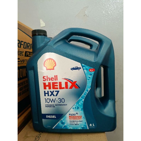 น้ำมันเครื่องดีเซล Shell helix HX7 10W30 กึ่งสังเคราะห์ขนาด6ลิตร มีขนาด ...