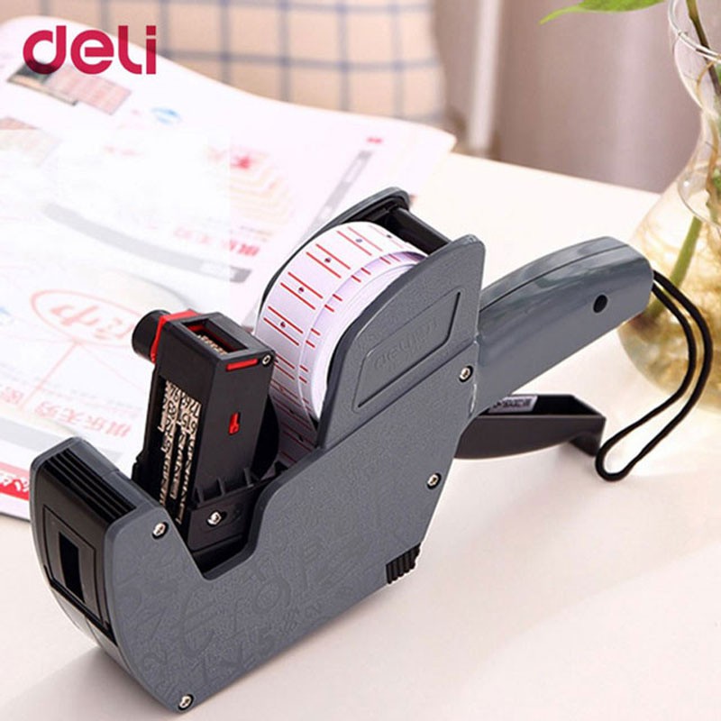 เครื่องยิงป้ายสติ๊กเกอร์ราคา 8 หลัก Deli 7504 ที่ติดป้ายราคา ปืนยิงราคาสีเทา | Shopee Thailand