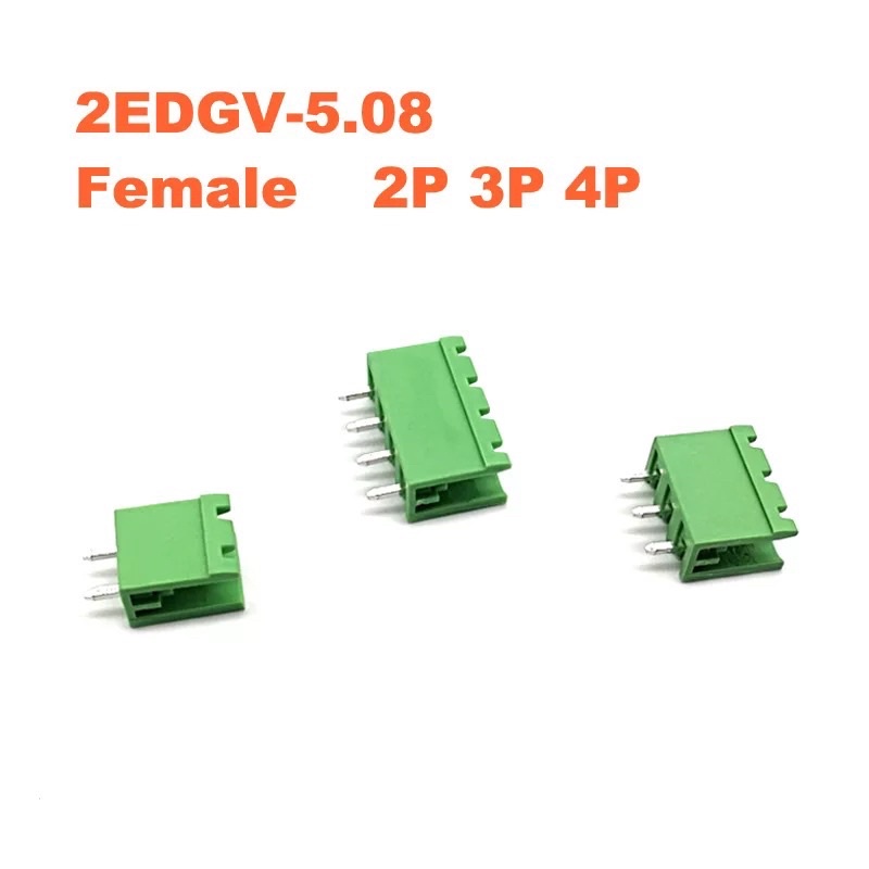 ราคาต่อชุด 5.08Mm 2P 3P 4P 6p 7 p 8 p สกรูปลั๊ก PCB Terminal Block 2EDGK 2EDGV ขาตรง Pluggable ...
