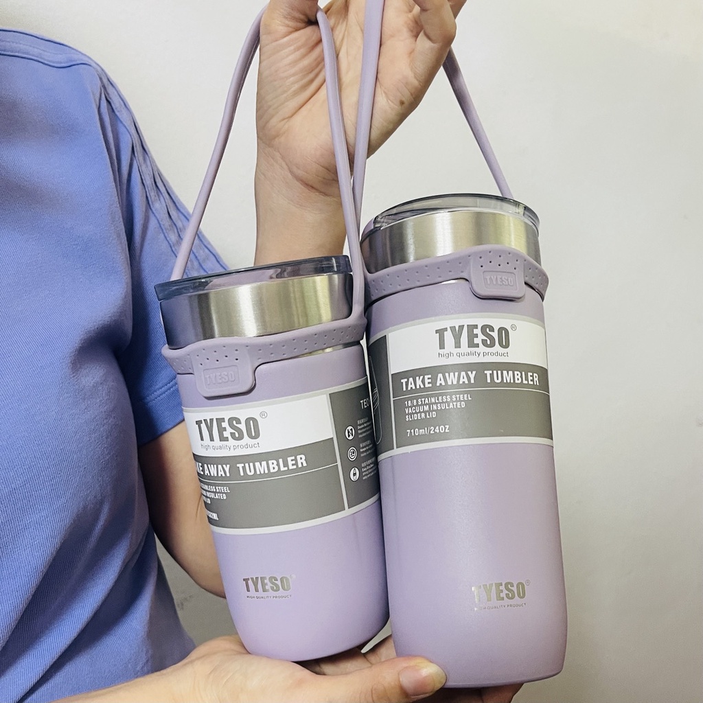 TYESO แก้วเก็บอุณหภูมิ เก็บความเย็นและร้อน 2 ขนาด550/710ml.มีหูหิ้วถือสะดวก แก้วน้ำสแตนเลส ...