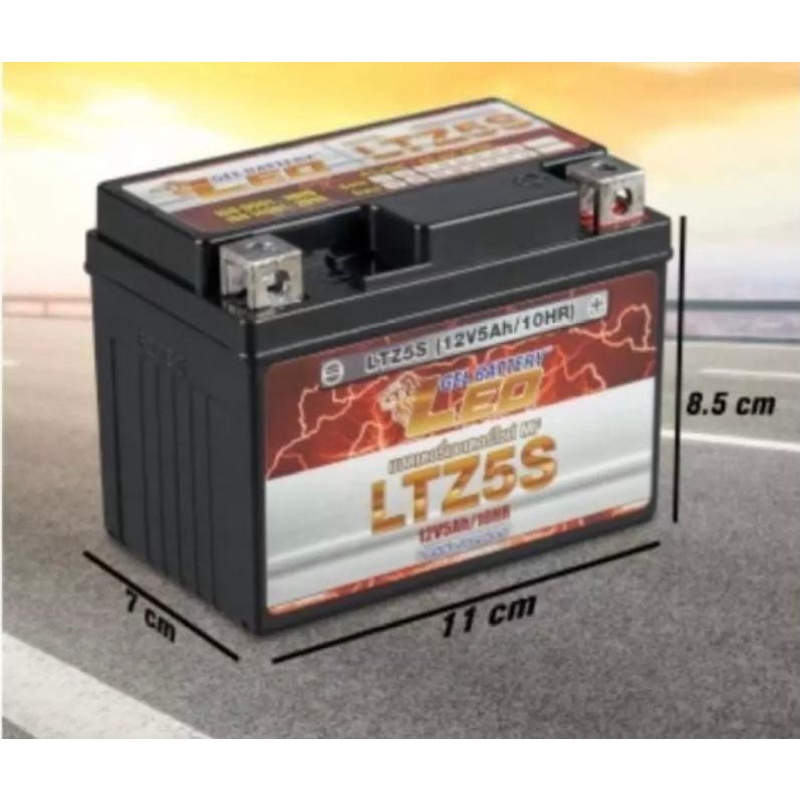 แบตเตอรี่แห้งมอเตอร์ไซค์ LEO LTZ5S 12V 5Ah ใช้งานได้ทันทีไม่ต้องชาร์จ ...
