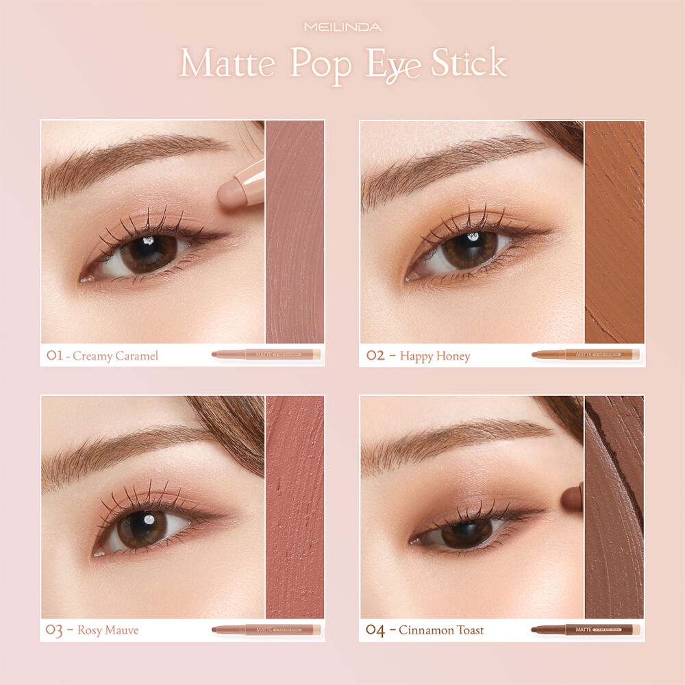 Mei Linda Matte Pop Eye Stick 1pc #01 Creamy Caramel เมลินดา อายแชโดว์ ...
