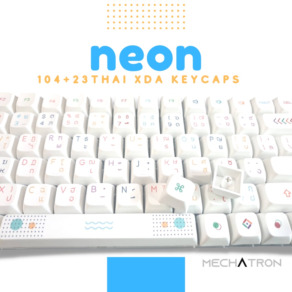 [Thai Keycaps] Neon Light XDA Thai Keycap Set ปุ่มคีย์บอร์ด ภาษาไทย PBT ...
