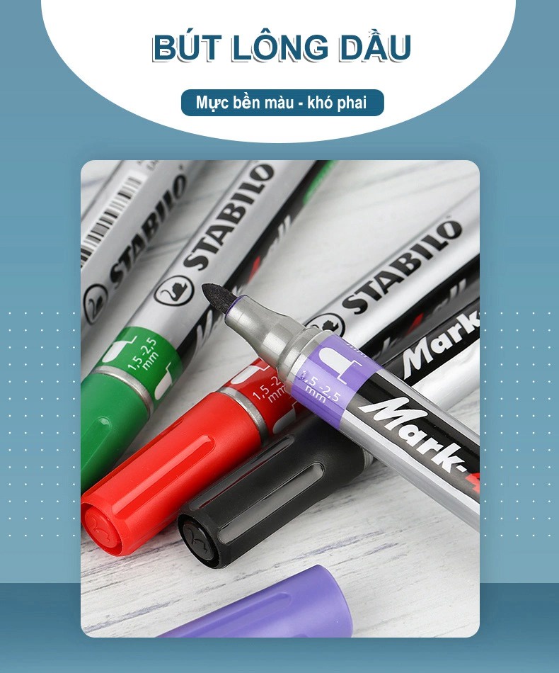 ชุด STABILO Mark-4-all PERMANENT Oil Brush 3 / 6 / 10 / 12 Round ...