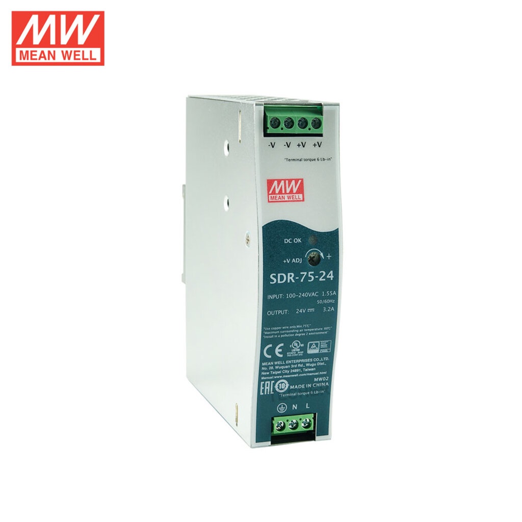 SDR-75-24 | MEAN WELL DIN Rail Switching Power Supply 24V 3.2A 75W | Shopee Thailand