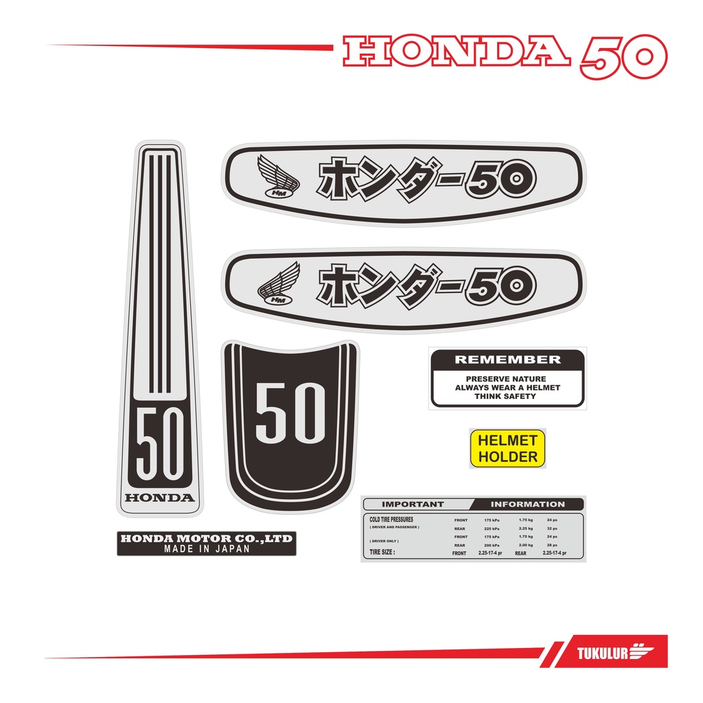 สติกเกอร์ สไตล์ญี่ปุ่น สําหรับ HONDA Pot C50 | Shopee Thailand