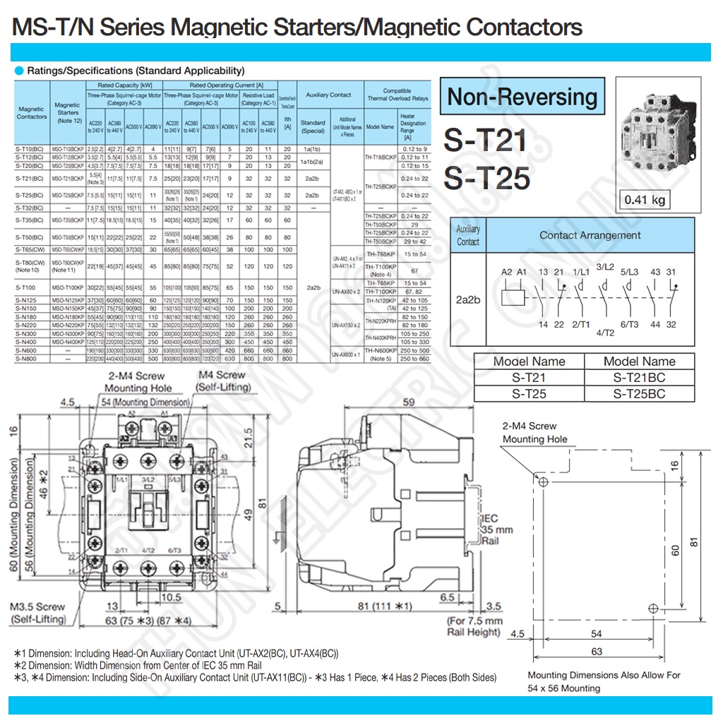 Mitsubishi แมกเนติก คอนแทคเตอร์ S-T21 Coil คอยน์ 220V Magnetic Contactor ST21 Magnetic คอนแทคเต ...