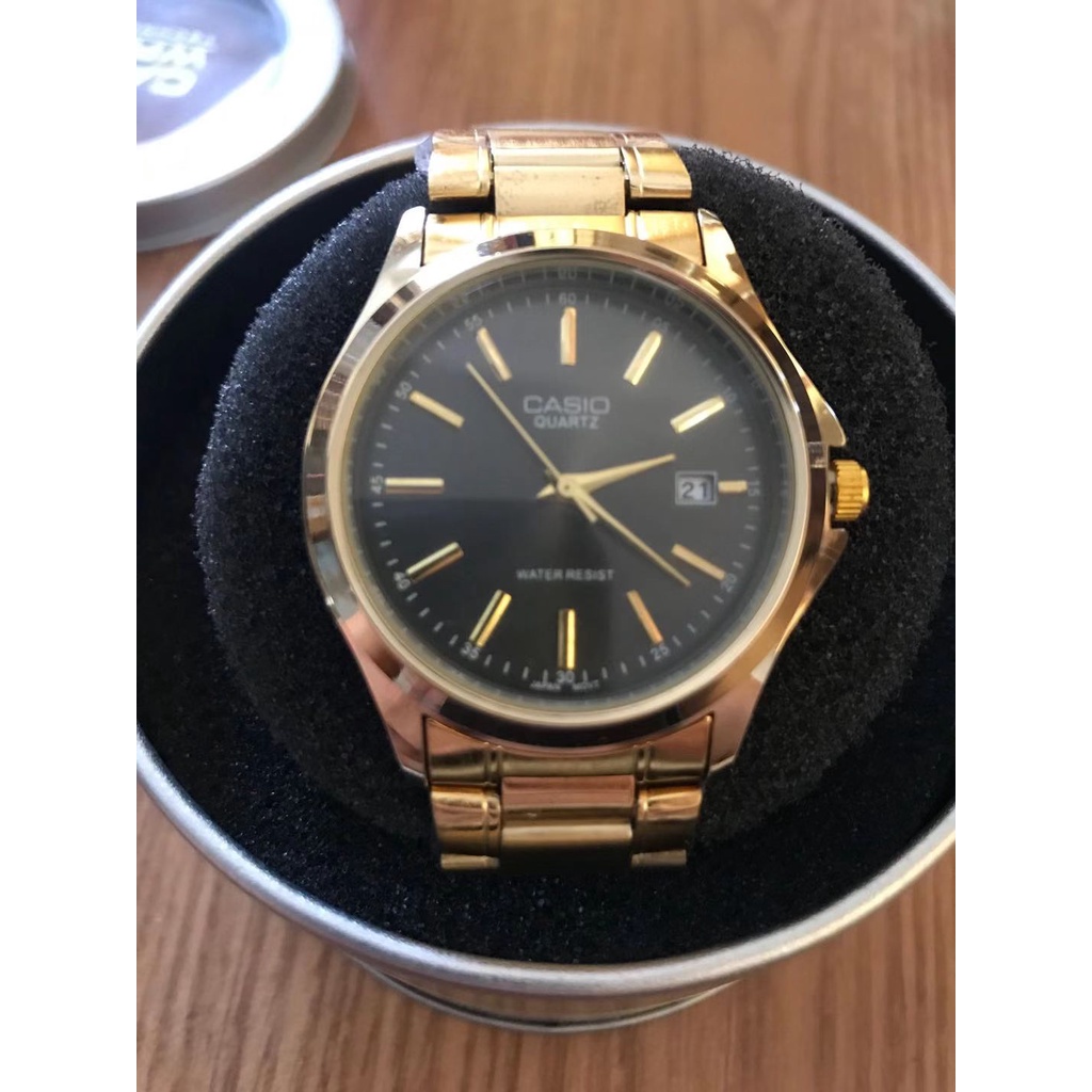 Casio Standard รุ่น MTP-1183A-1A - นาฬิกาผู้ชาย สายแสตนเลส หน้าปัดดำ ...