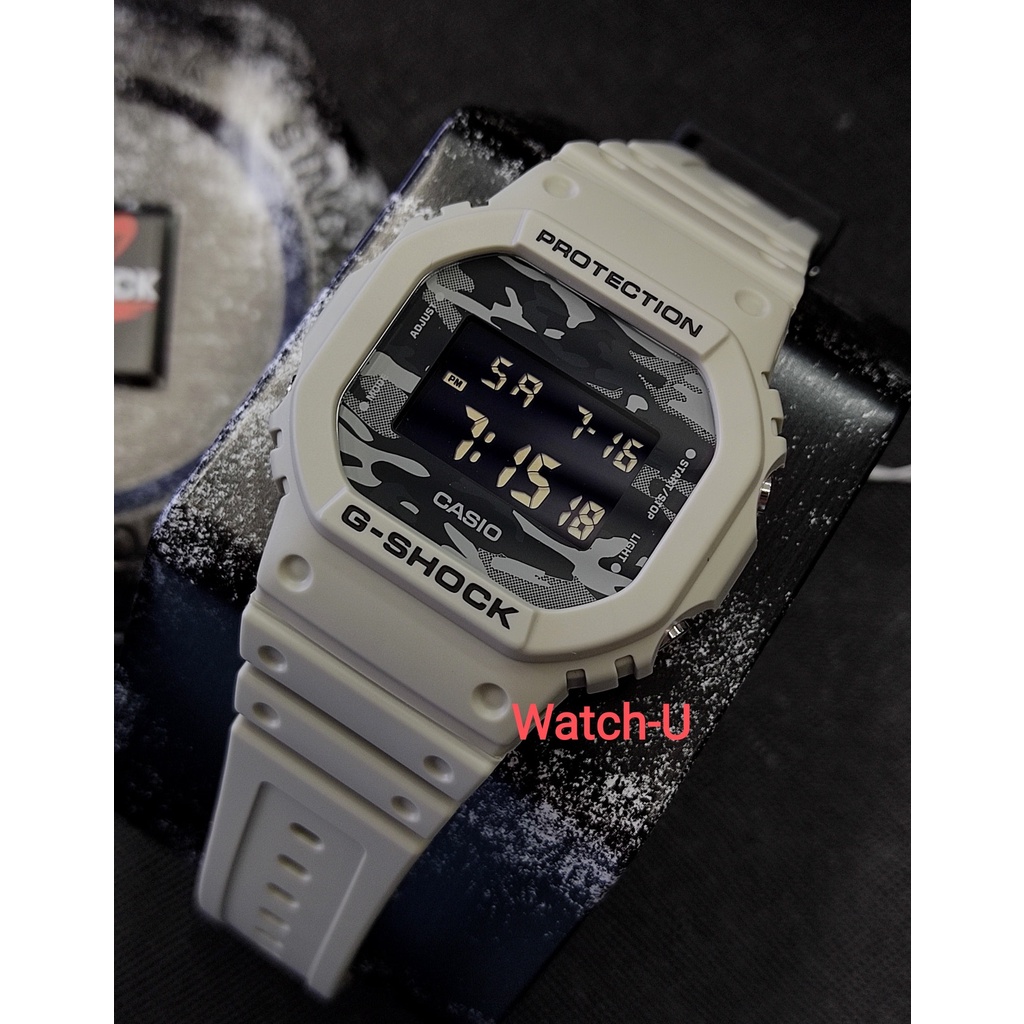 Casio G Shock นาฬิกาข้อมือผู้ชาย สายเรซิ่น รุ่น Dw 5600ca 8 หน้าปัดลาย