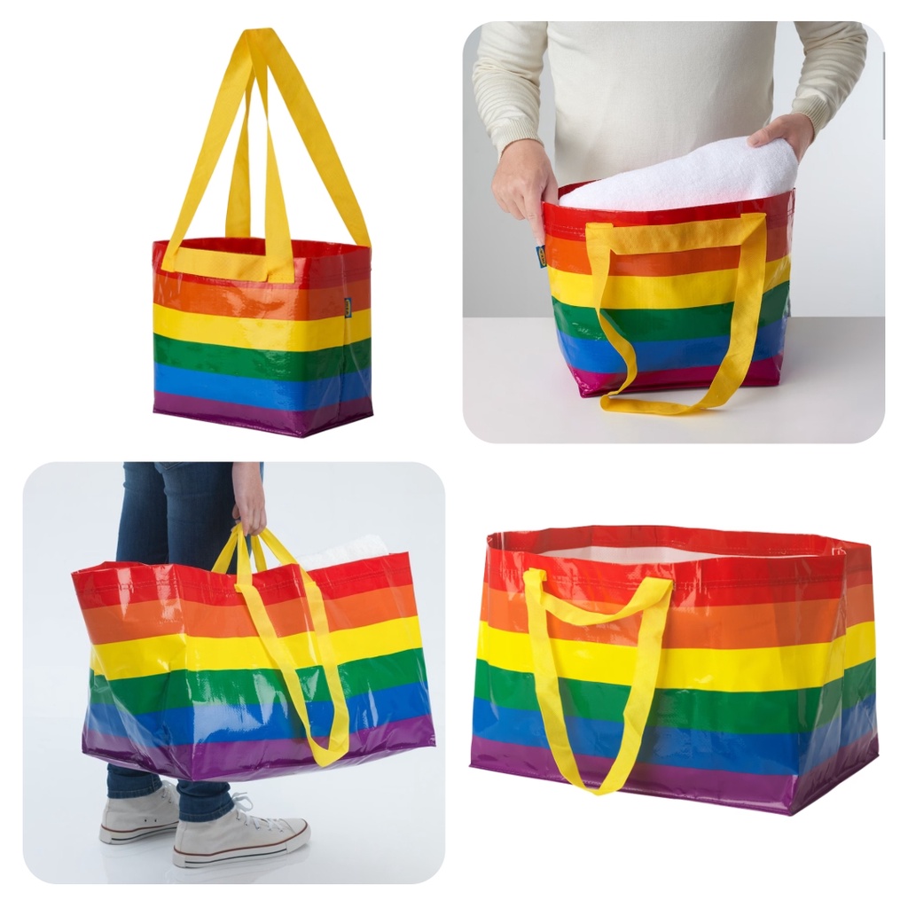 IKEAshopping IKEA STORSTOMMA ถุงสีรุ้ง ขนาด L , S | Shopee Thailand